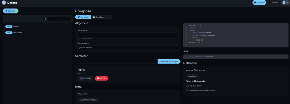 Verwalte deine Docker Container übersichtlich mit dieser UI! | Dockge