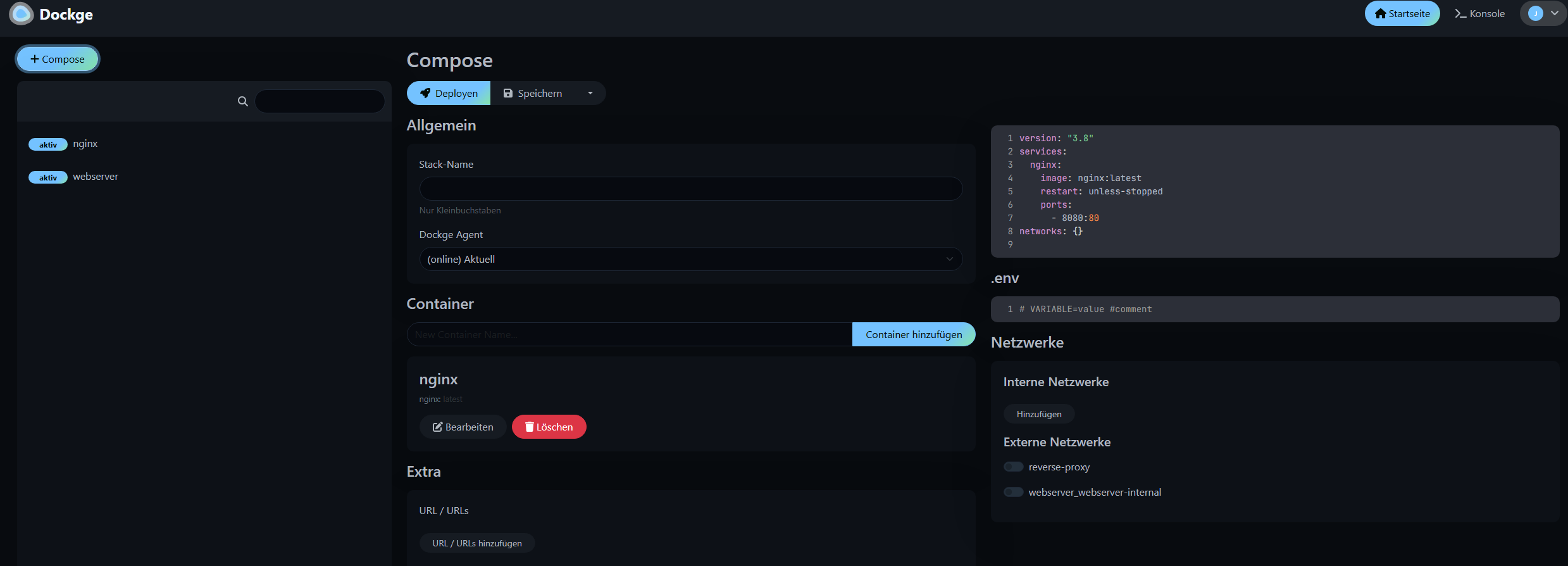 Verwalte deine Docker Container übersichtlich mit dieser UI! | Dockge